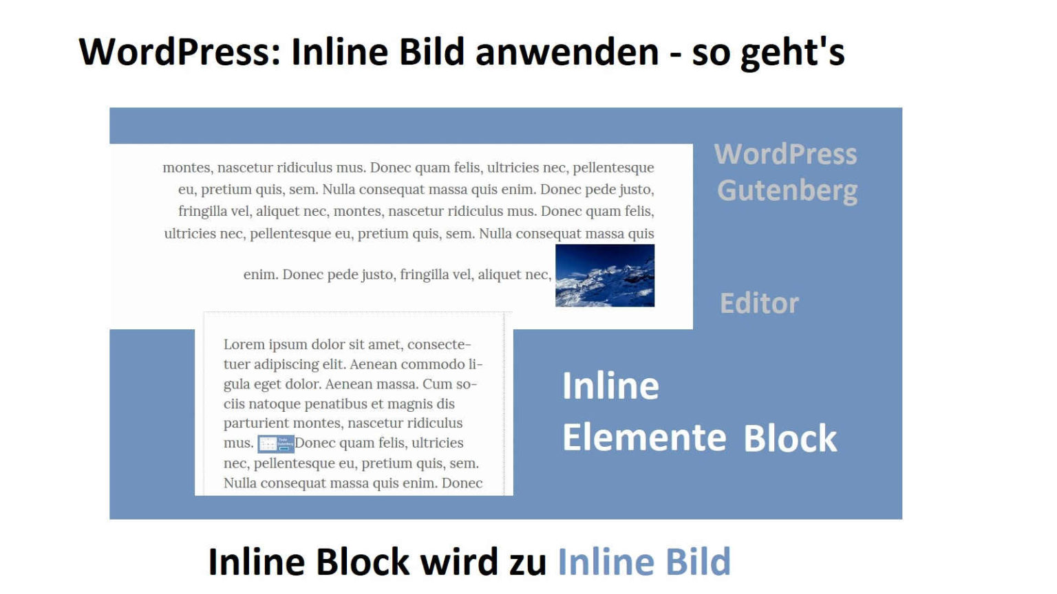 WordPress: Inline Elemente Block – so fügst du ein Bild zum Text hinzu ...