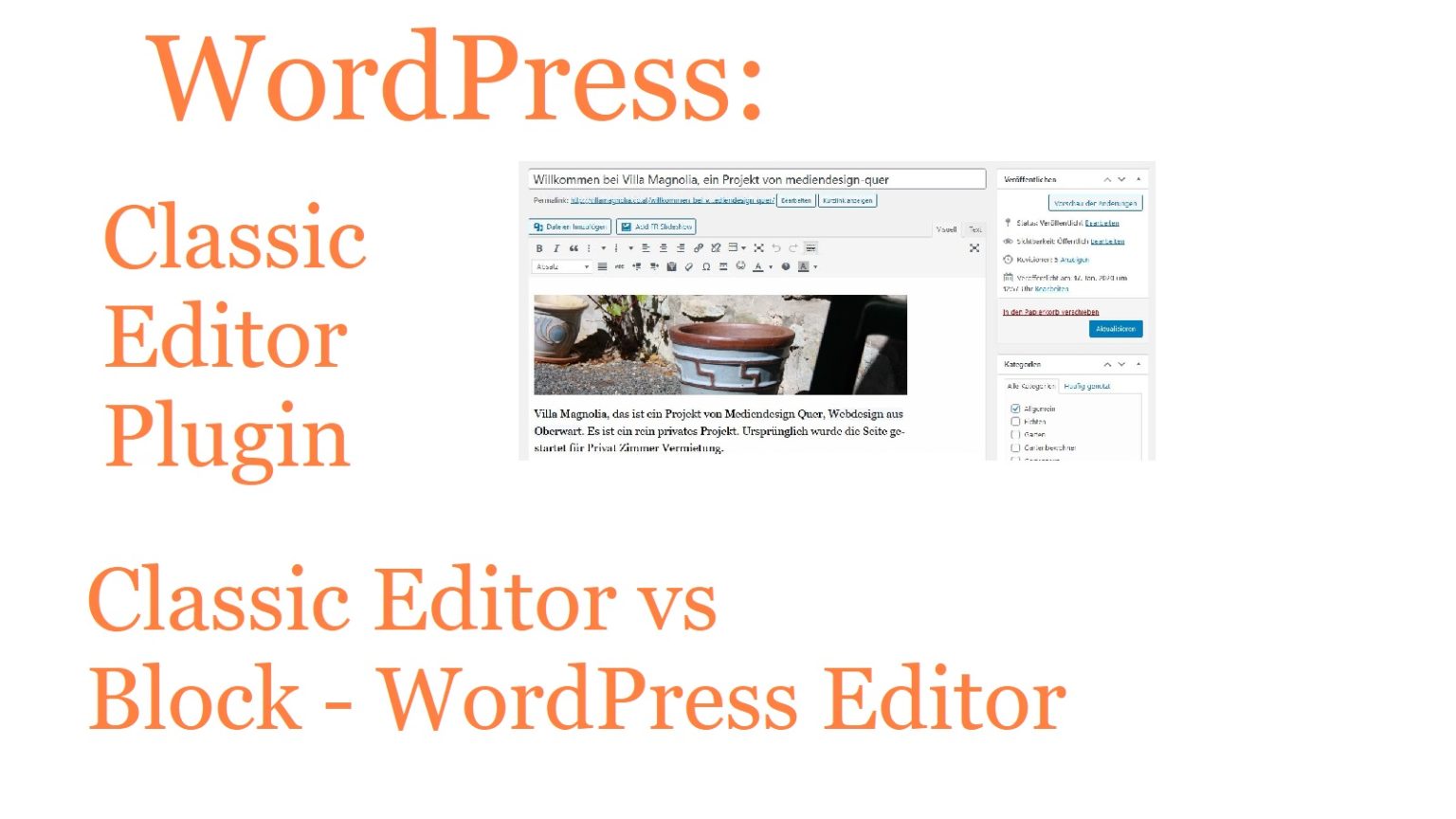 WordPress: Classic Editor vs. Block Editor und Classic Editor Plugin ...